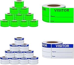 Amazon.com : Aleplay Visitor Pass Labels Name Identification Stickers 2 ...