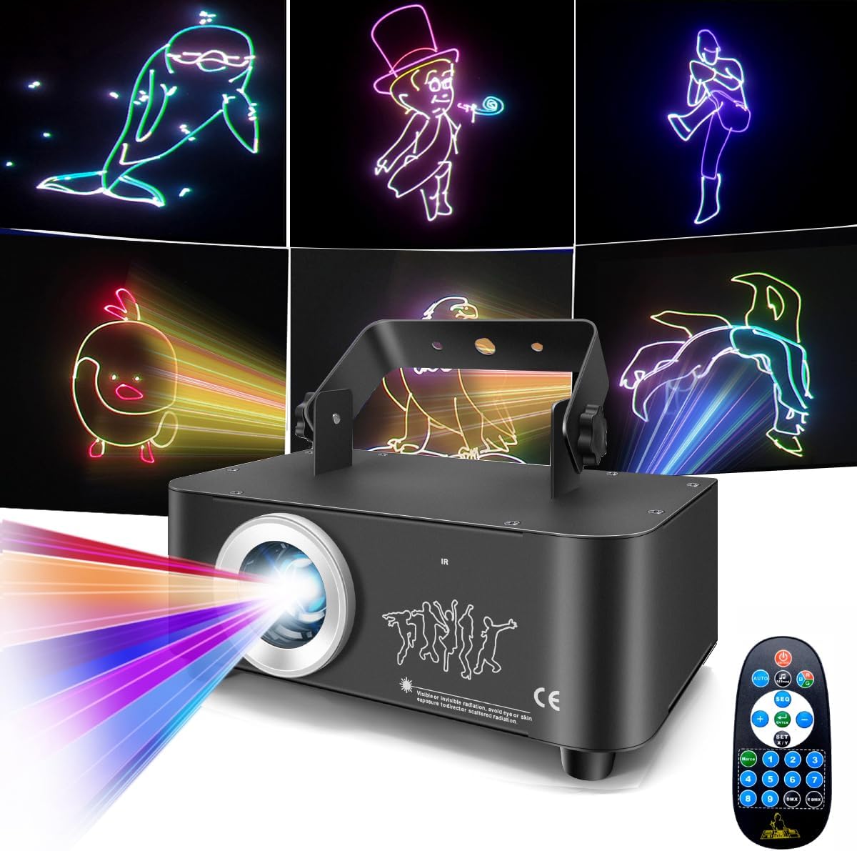 Amazon.com: Dj Laser Party Light, 3D Animation RGB Full Color Laser ...