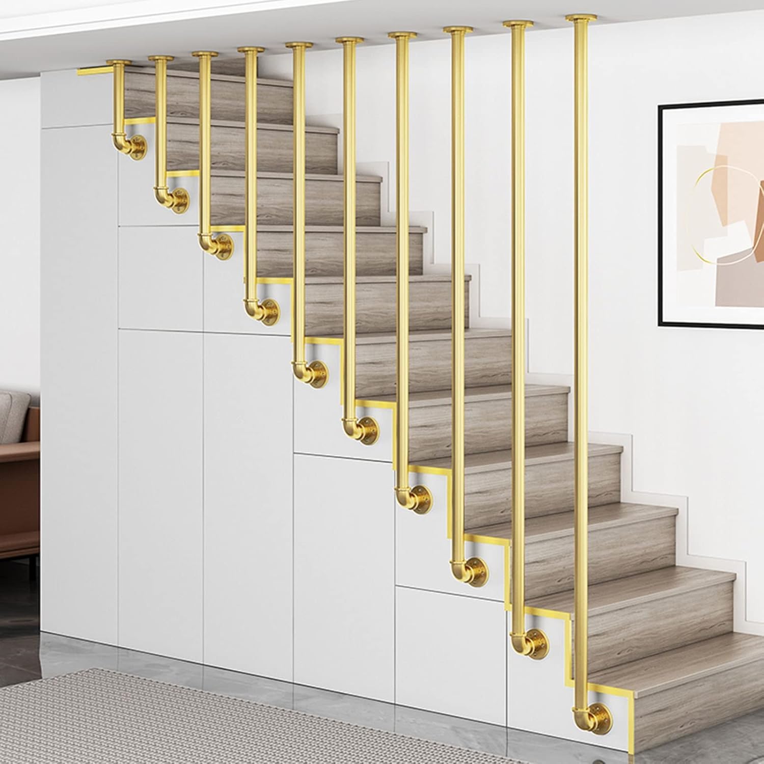 Side Mount Stair Railing Handrail, with Complete Kit Indoor Steps and ...