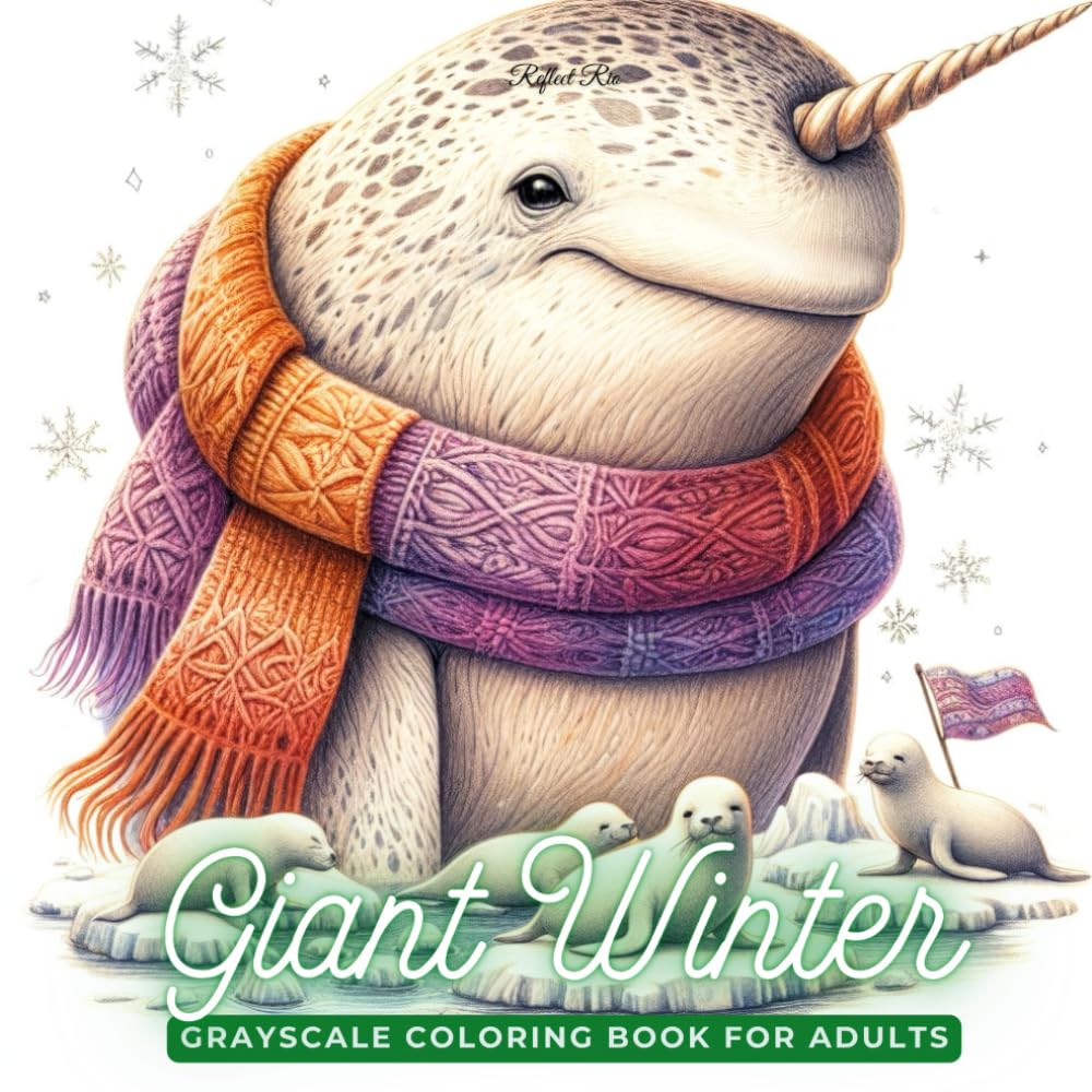 Amazon.com: Giant Winter Coloring Book: Cute and Magical Animals as ...
