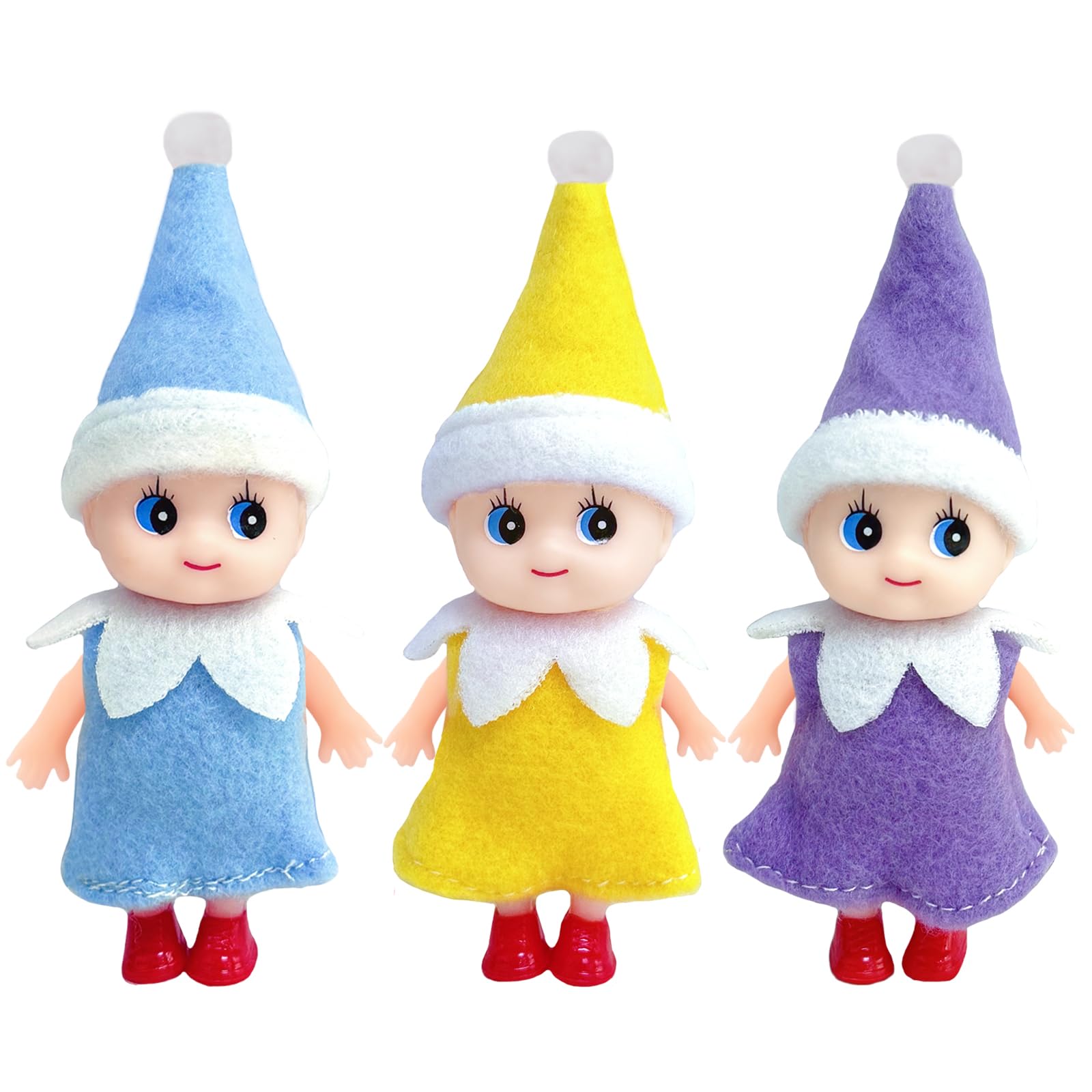 3pcs Mini Christmas Baby Elf Dolls for Girls Boys,Cute Little Elfs ...