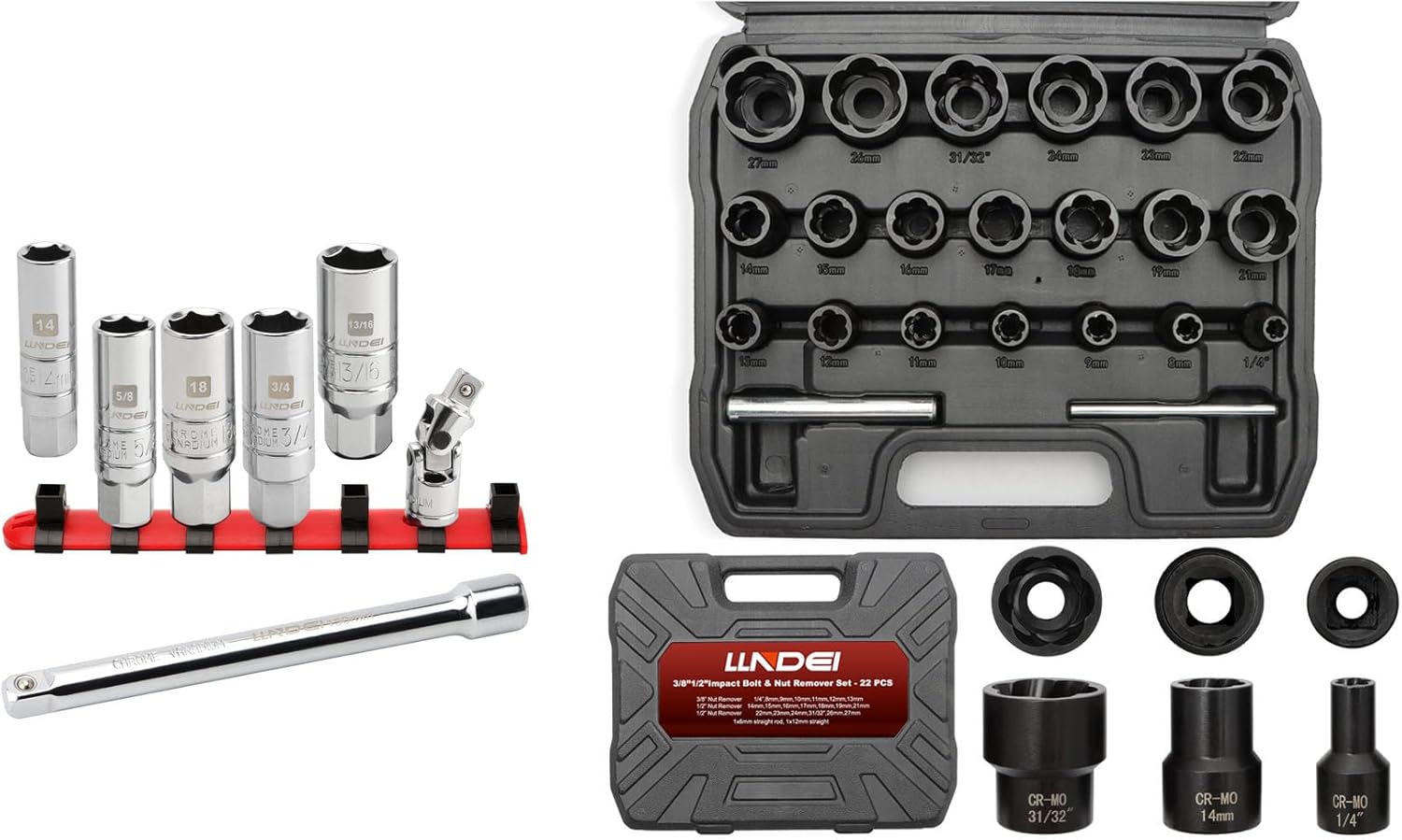 Amazon.com: LLNDEI 7PCS 3/8-Inch Drive Spark Plug Socket Set & Bolt ...