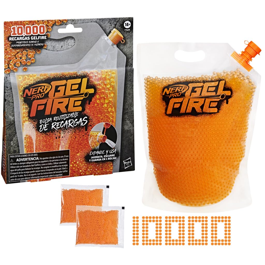 NERF Pro Gelfire - Bolsa Reutilizable de recargas - 10.000 recargas ...