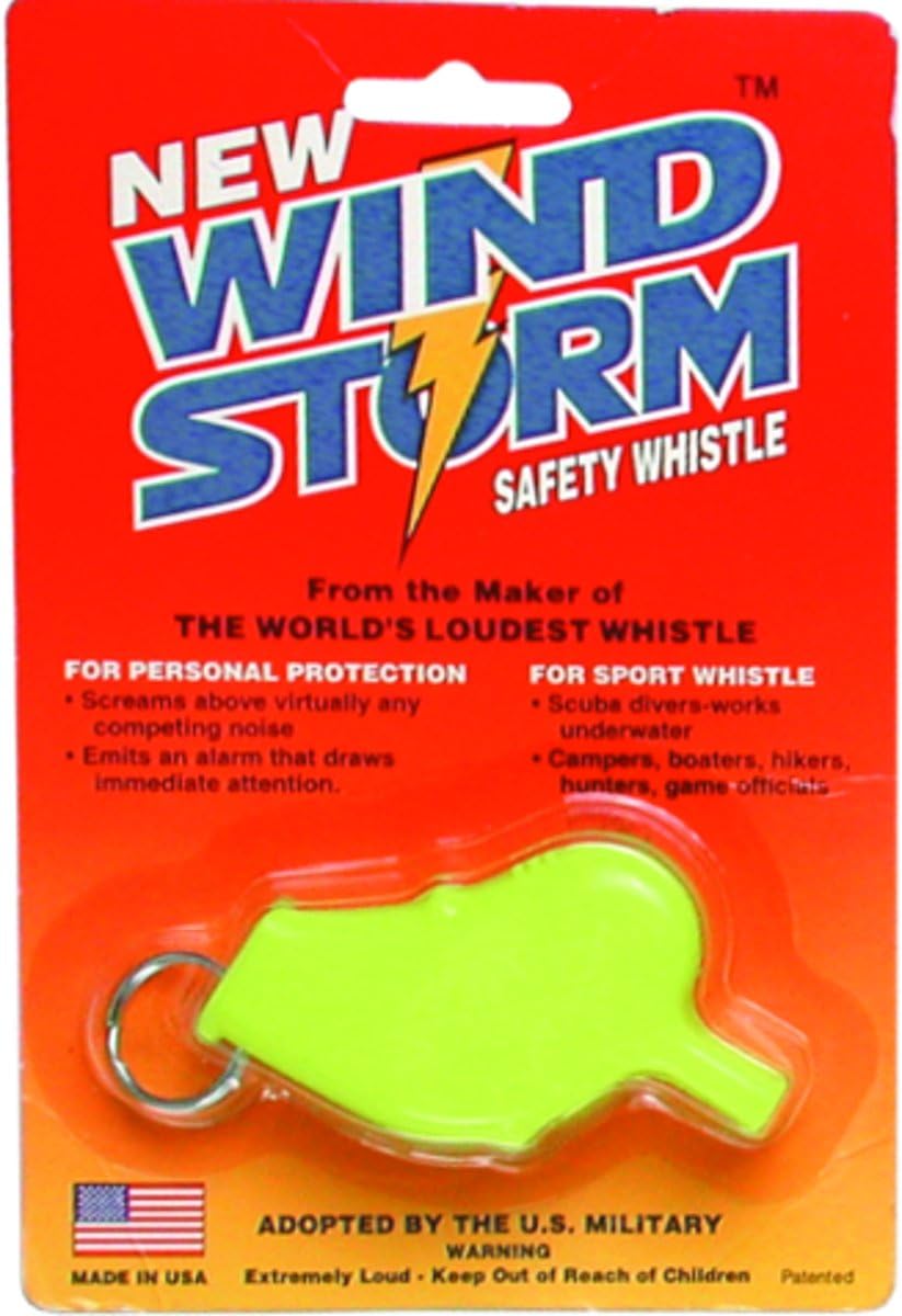 All-Weather Whistle Wind Storm Safety Whistle, Yellow, Whistles ...