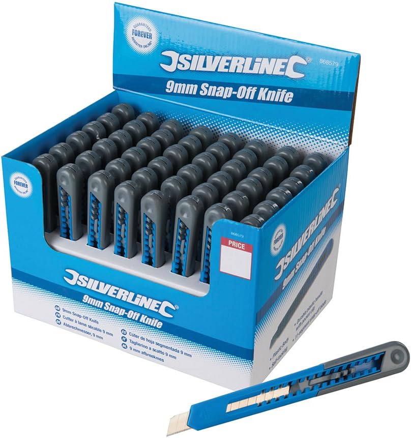 Silverline 868579 9 mm Snap-Off Knife Display Box 48pce 48pce , Blue ...