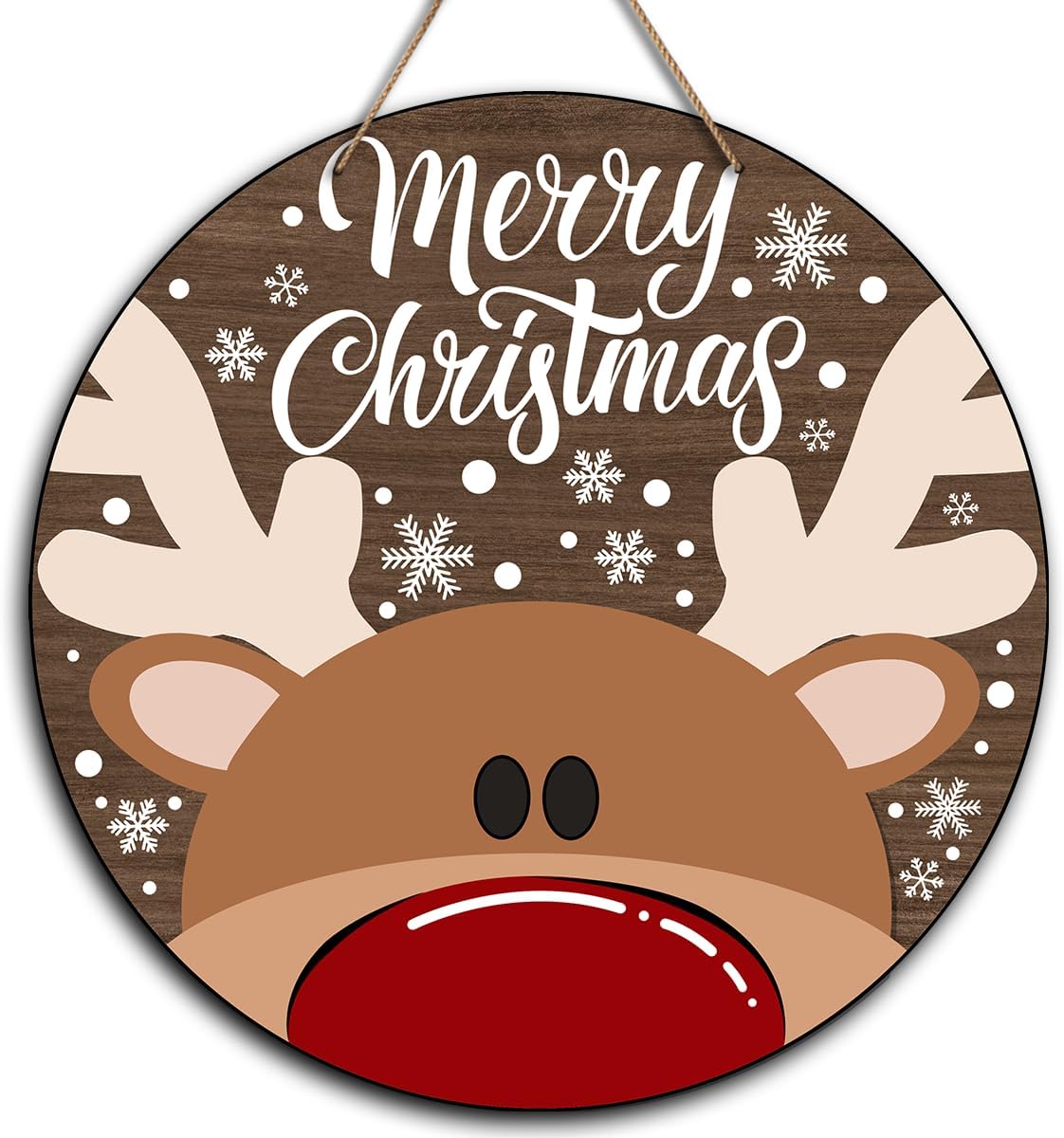 Amazon.com: Reindeer Merry Christmas Welcome Sign - Snowflake Christmas ...