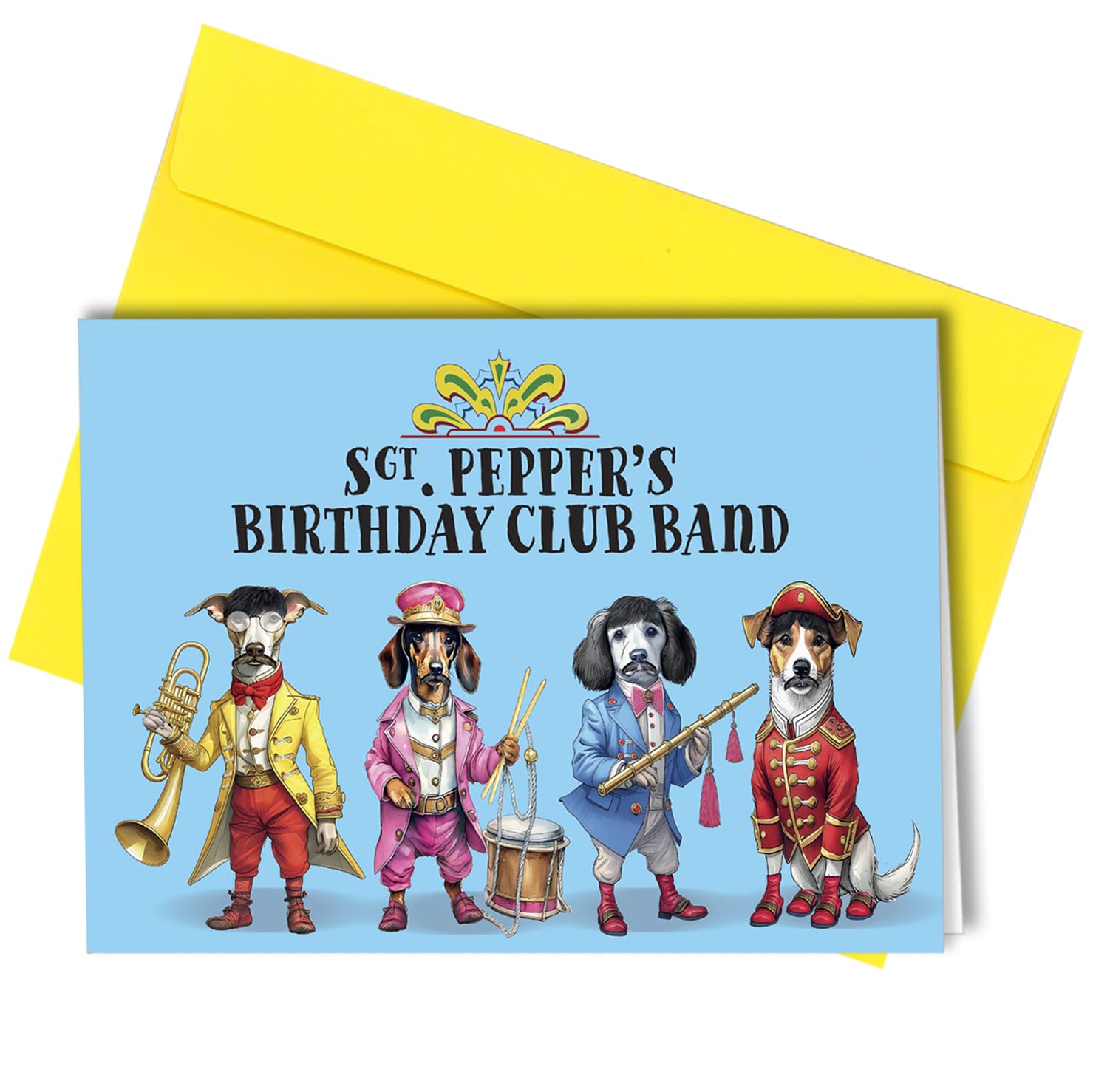 Oscar Finks Beatles St. Pepper Birthday Card for Dog Lovers, Funny ...