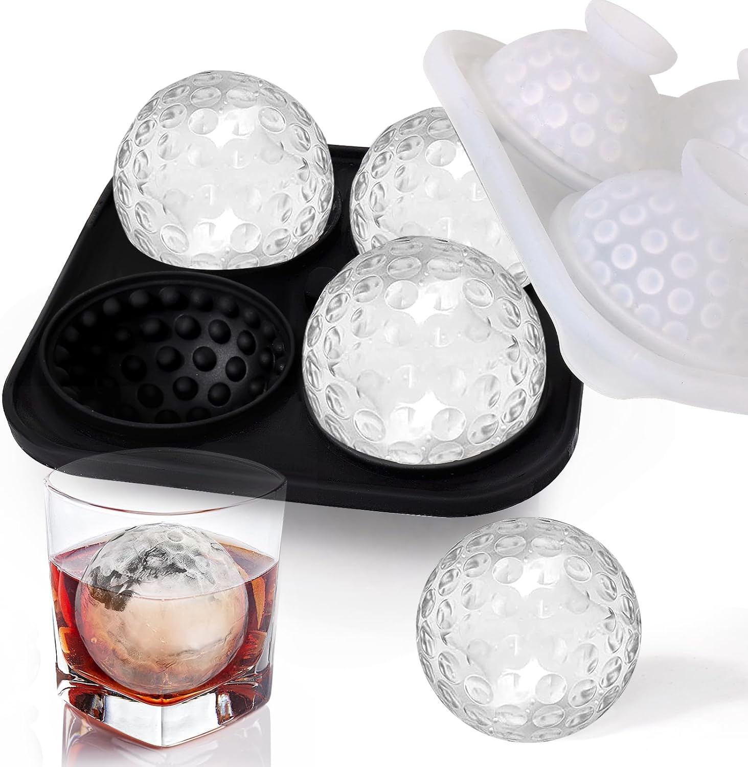 Amazon.com: Golf Ball Ice Cube Molds,Golf Ice Mold for Cocktails,Round ...