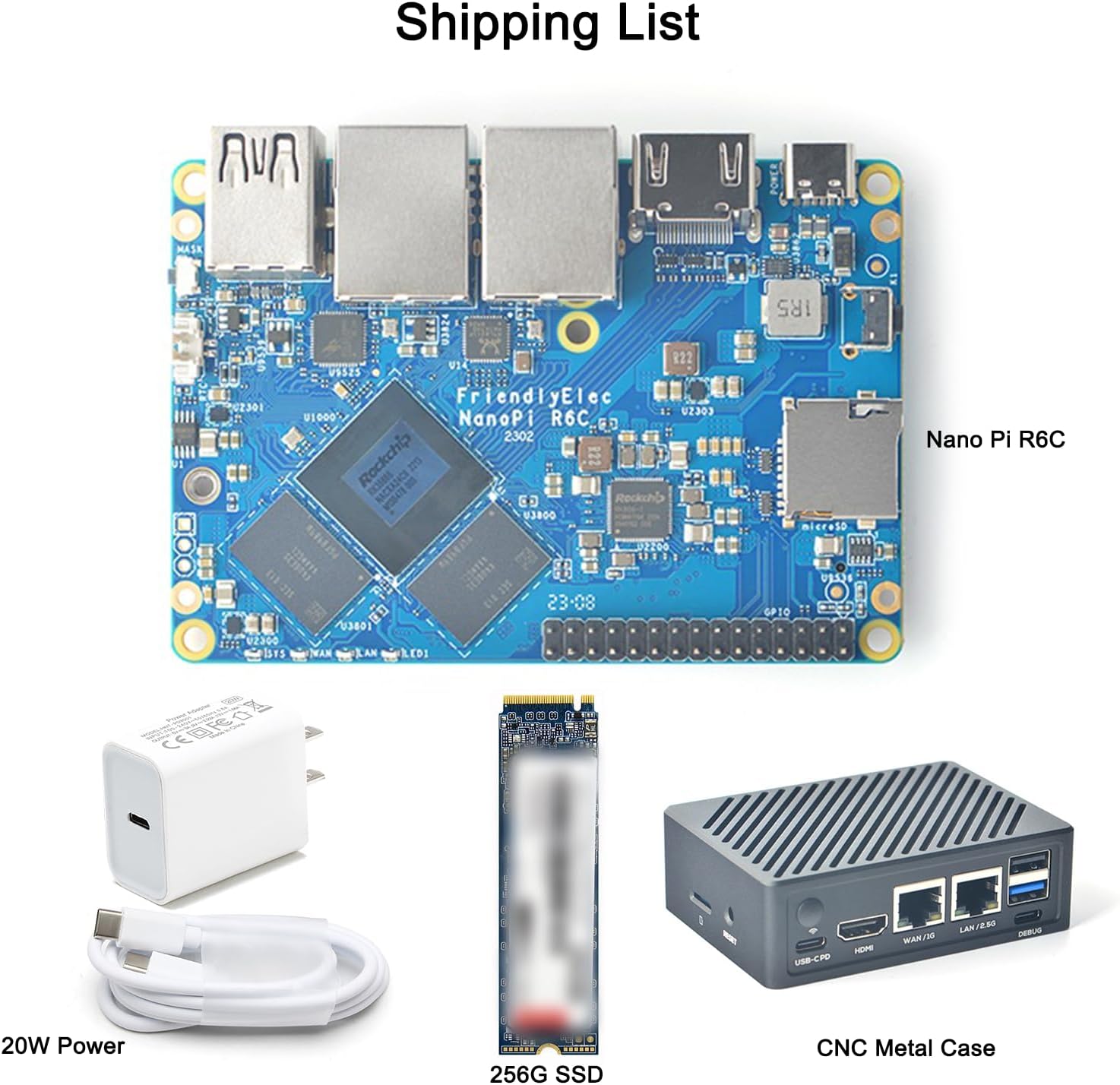 NanoPi R6C 2.5GbE Openwrt Router SBC con funda de metal 8 GB de RAM 32 ...