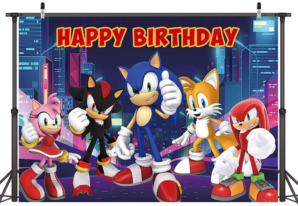Buy Sonic Hedgehog Photography Background for Children Happy Birthday ...