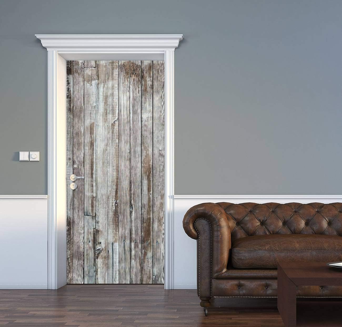 Amazon.com: 3D Door Decal Wood Background Door Stickers Removable ...