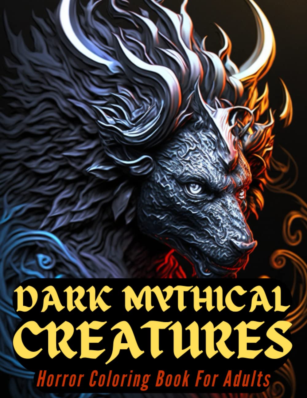 Amazon.com: Dark Mythical Creatures Horror Coloring Book For Adults ...