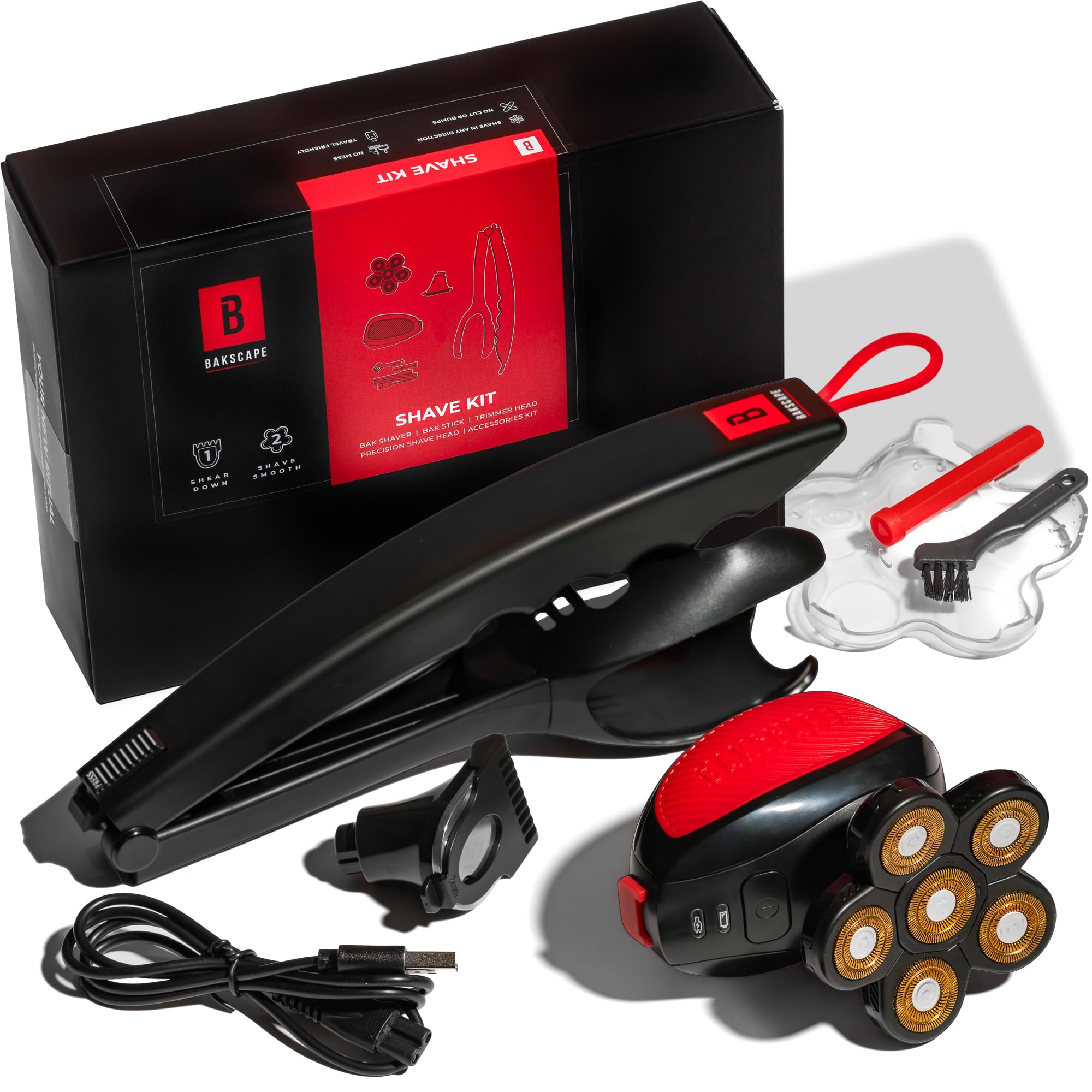 Amazon.com: Bakscape Men's Back Shaver Starter Kit 2.0, Electric Body ...