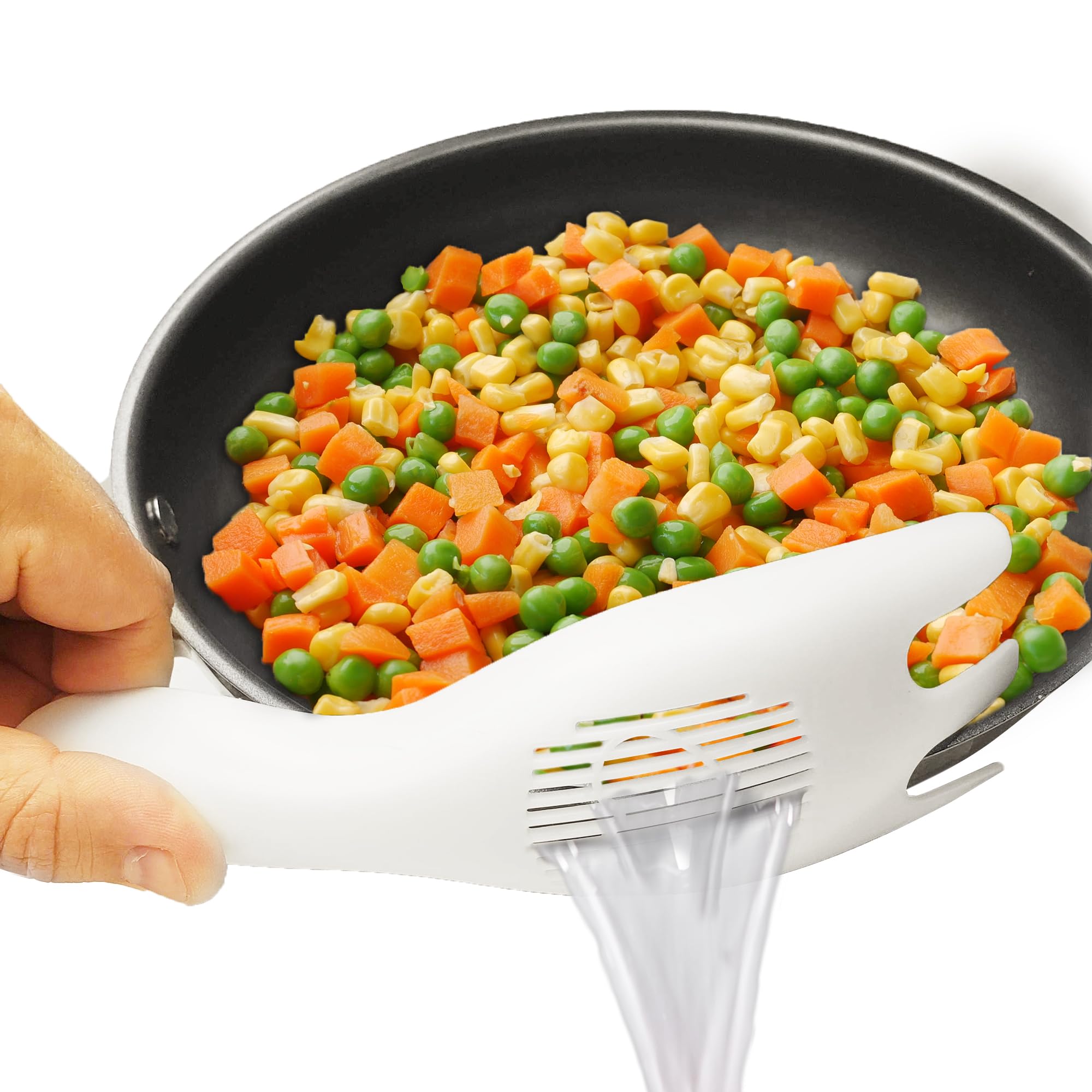 Amazon.com: Multifunctional Scoop Strainer – Kitchen Discovery – Slotted Colander Spoon Scoops ...