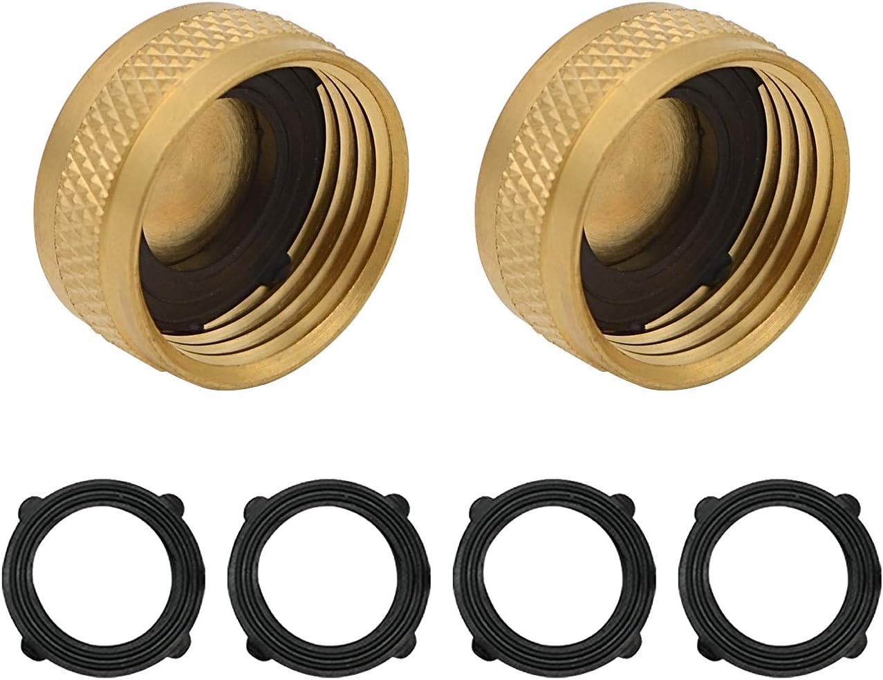 Amazon.com: HYDRO MASTER 0712901 Brass Garden Hose Cap, 2 Pack of Solid ...