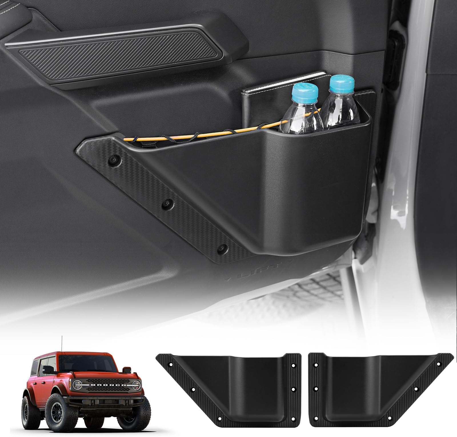 Amazon.com: Jeliker for Bronco Front Door Storage Pockets Tray Box ...