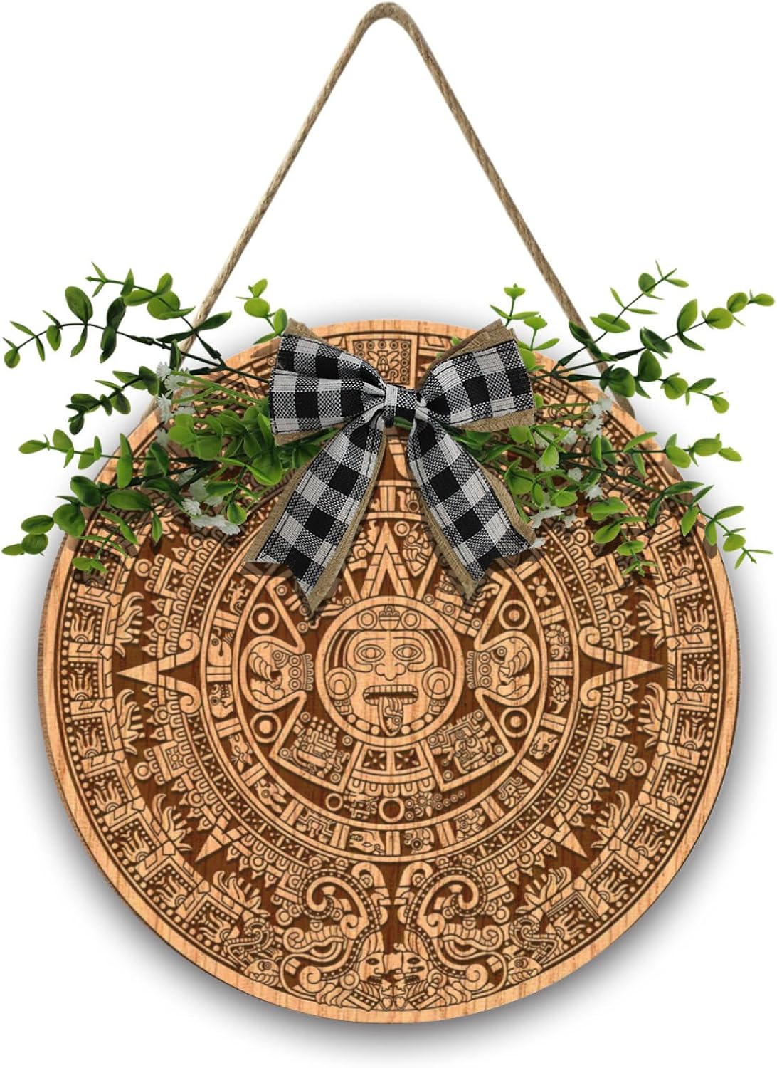 Amazon.com: Wood Circles for Crafts Aztec Maya Calendar Crafts Wooden ...