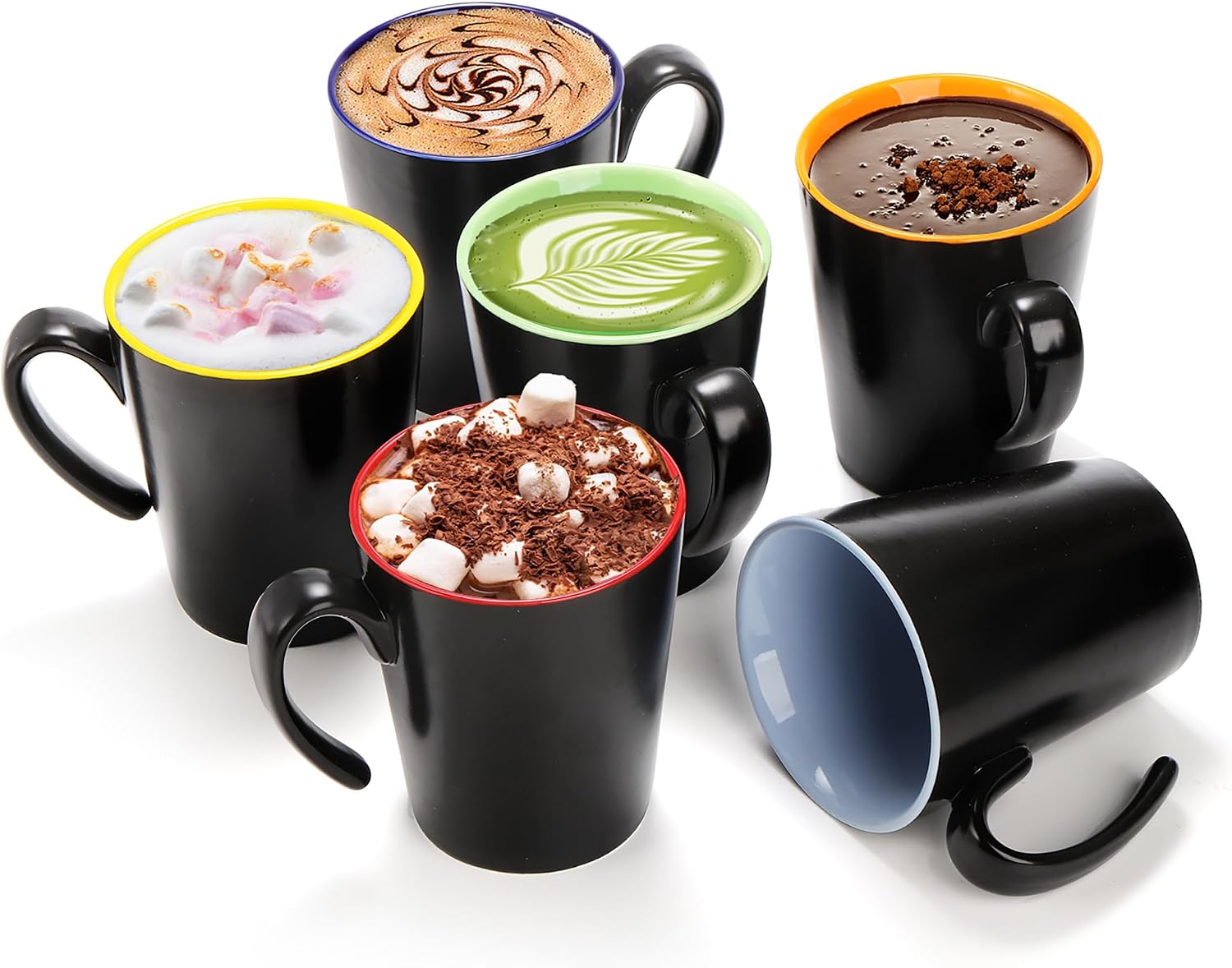 Amazon.com: Yesland 6 Pack Ceramic Coffee Mug Set, 12 oz Restaurant ...