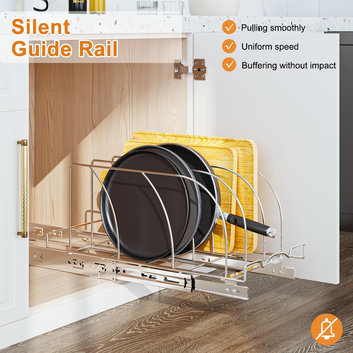 Snapklik.com : Slide Out Cutting Board, Bakeware, And Tray Organizer ...