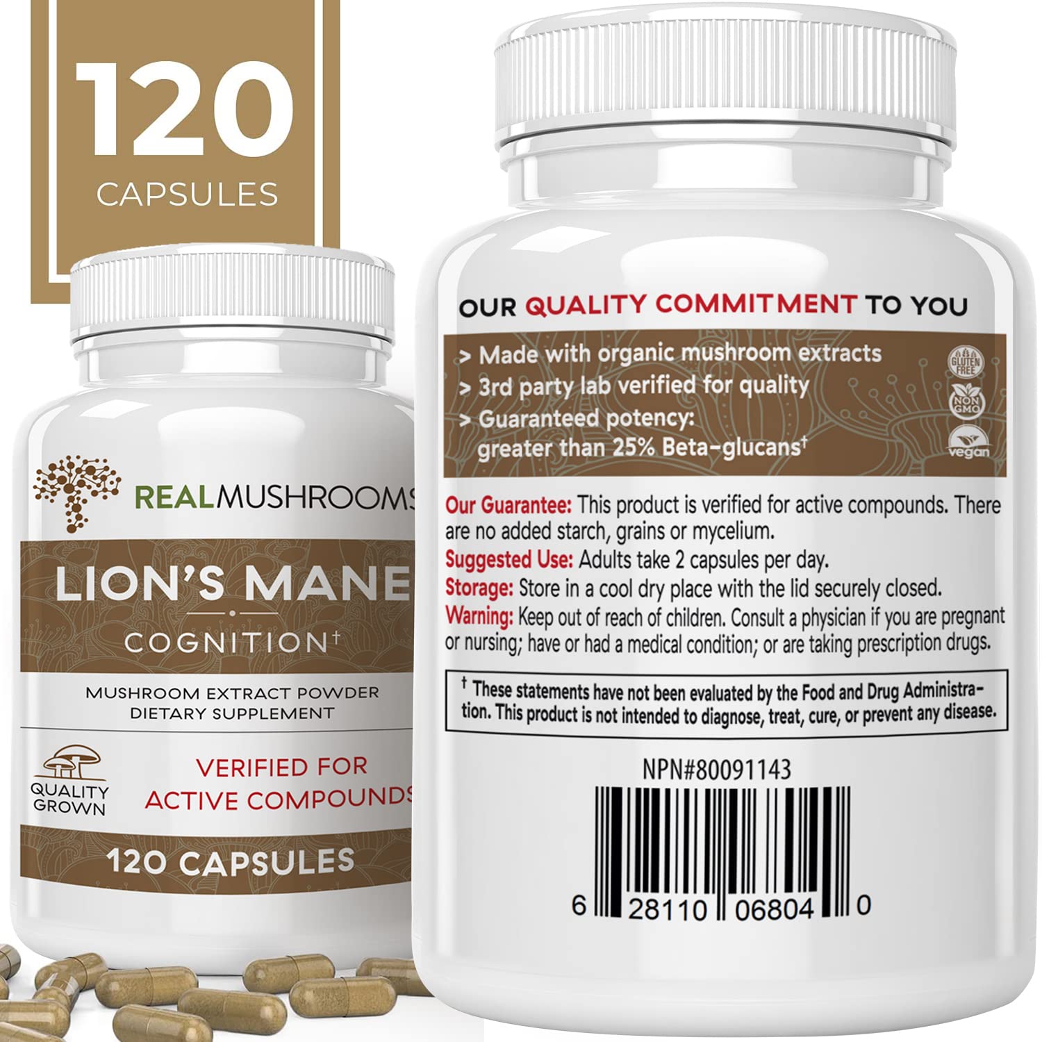 Lions Mane Brain and Focus Supplements - Mushroom Powder Extract ...
