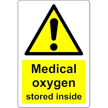 Caution oxygen in use Safety sign - 1.2mm Rigid plastic 300mm x 200mm ...