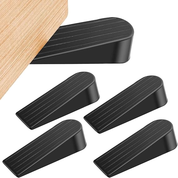 4 Pack Rubber Door Stops, Anti-Skid, Durable, Heavy Duty Rubber Door ...