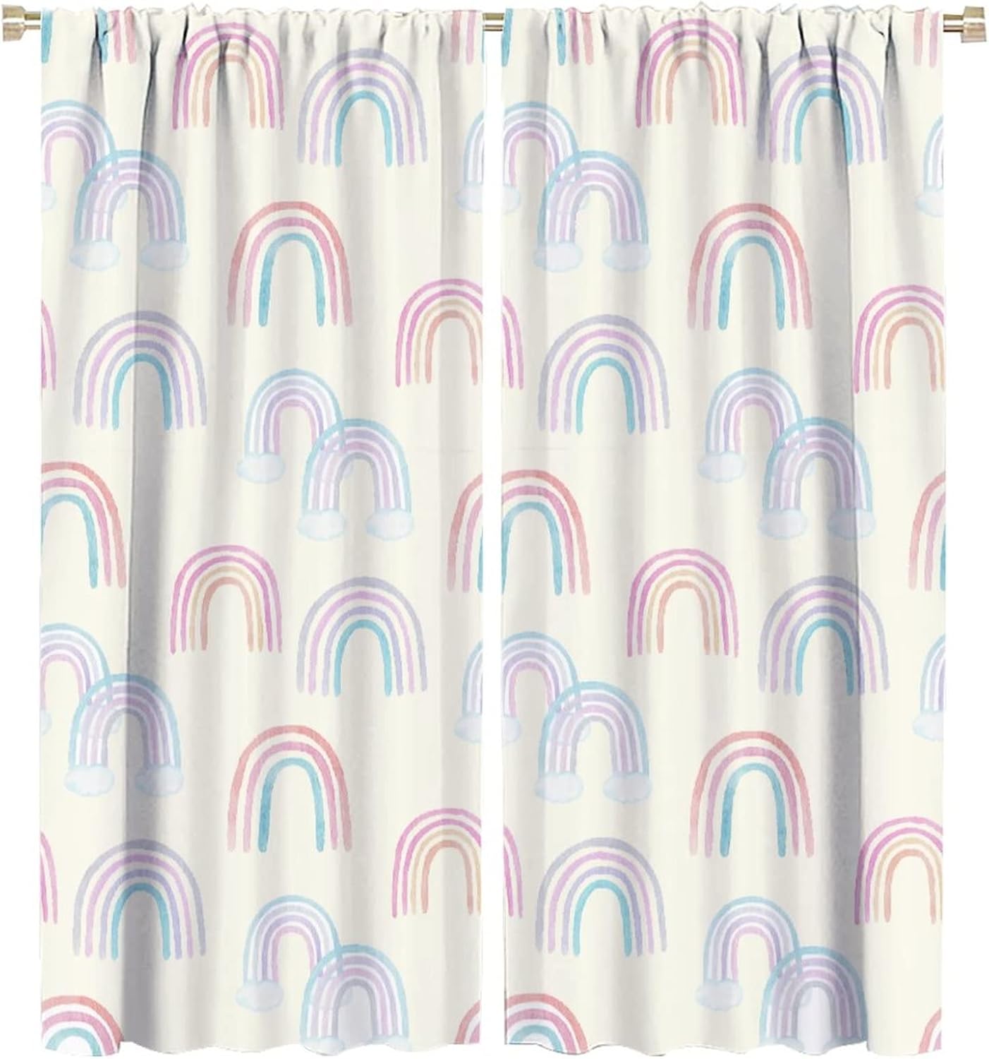 Amazon.com: Boho Rainbow Window Curtains for Kids, Pastel Color ...