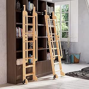 Amazon.com: 3.3ft-26.2ft Retractable Rolling Library Ladder Track ...