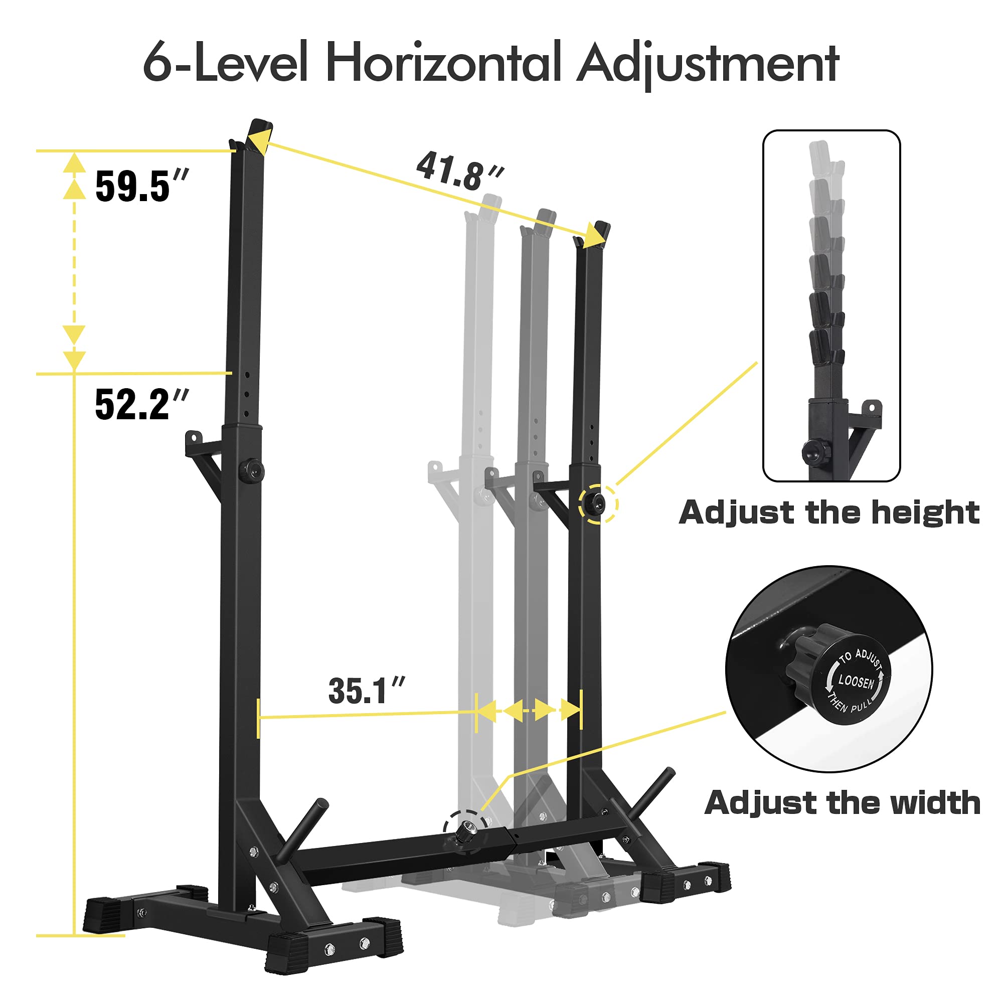 Snapklik.com : Adjustable Squat Rack Stand Multi-Function Barbell Rack ...