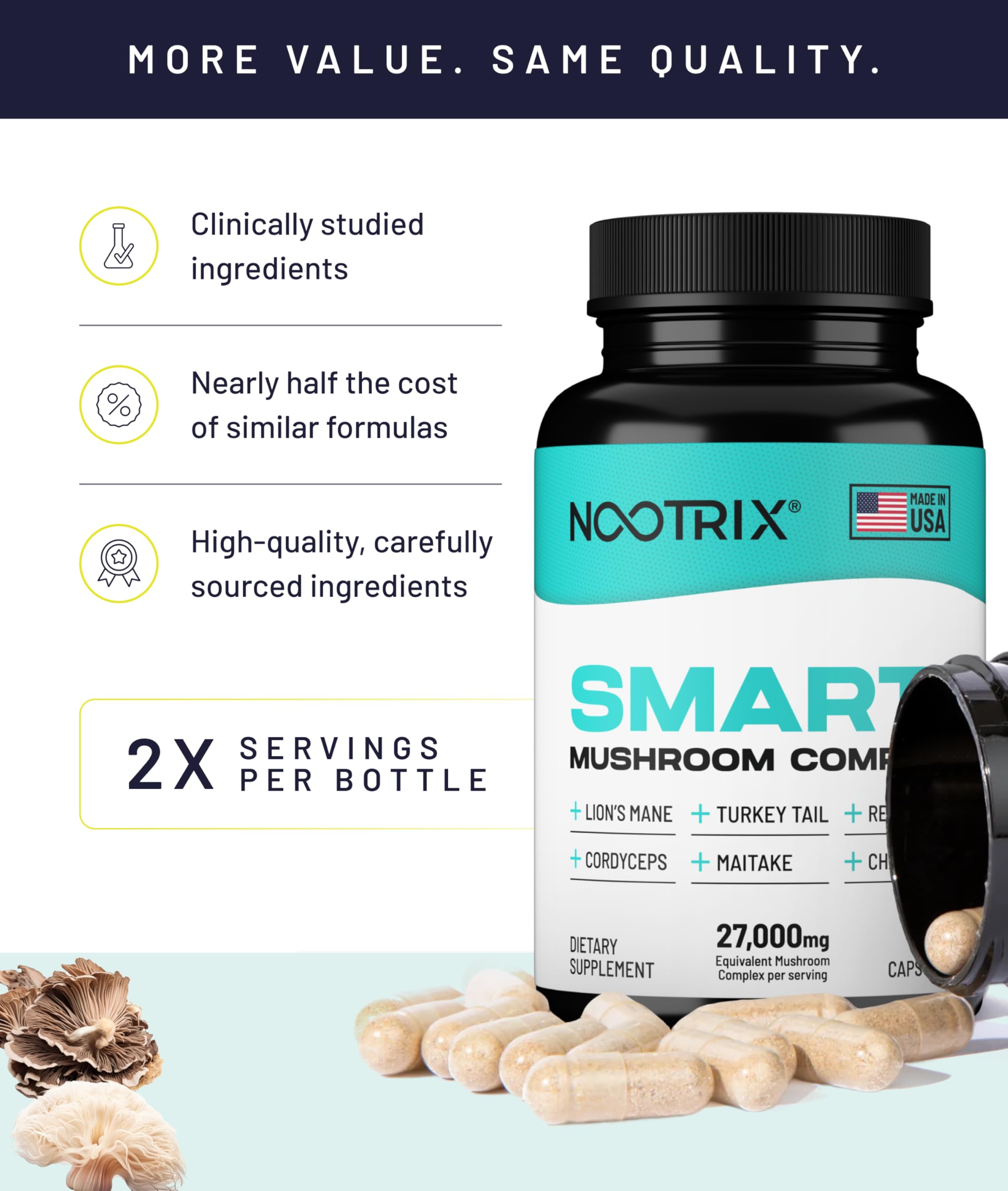 Snapklik.com : Smart Mushrooms Complex Supplement Supports Memory ...