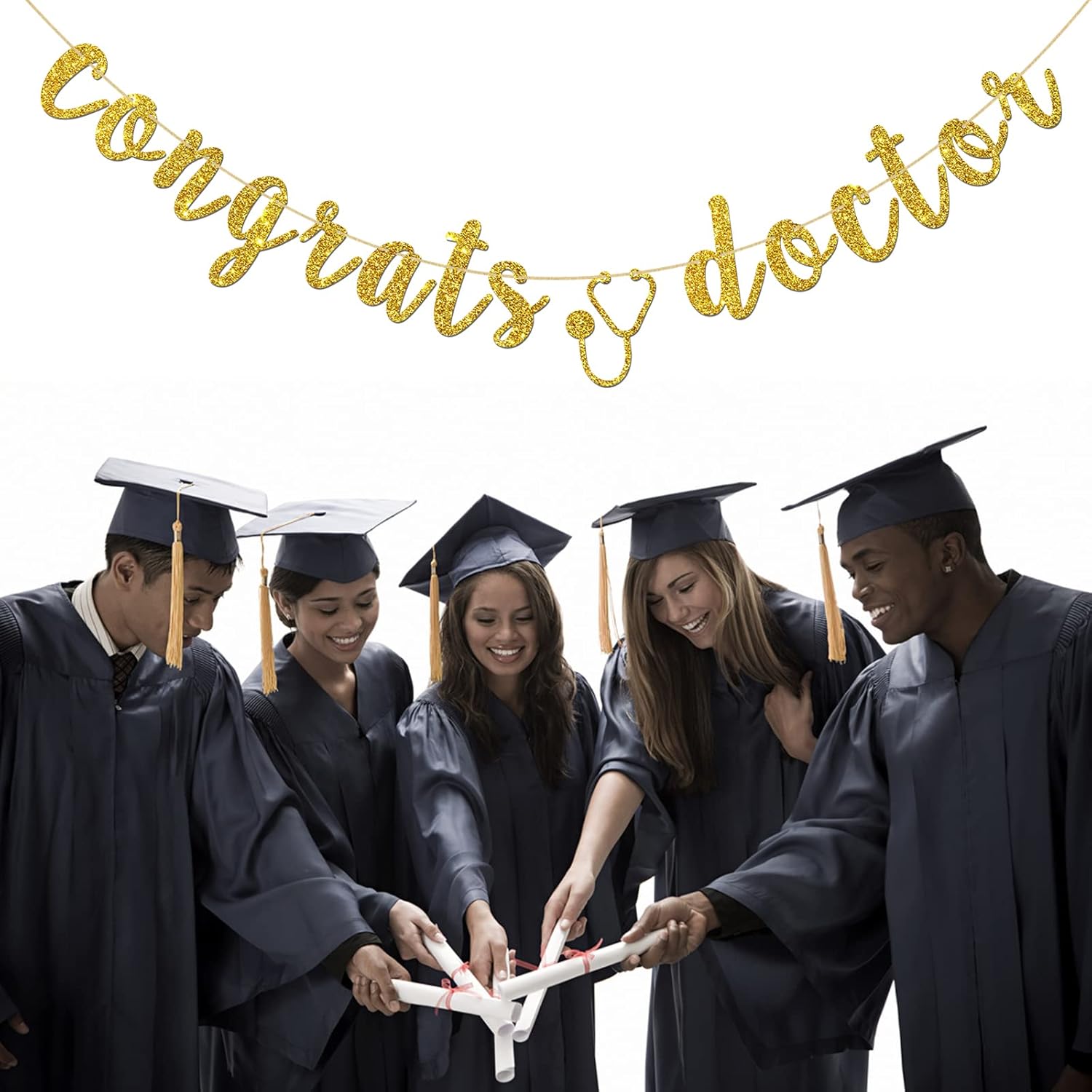 Gold Glitter Congrats Doctor Banner for Congrats 2020 Grad Sign ...