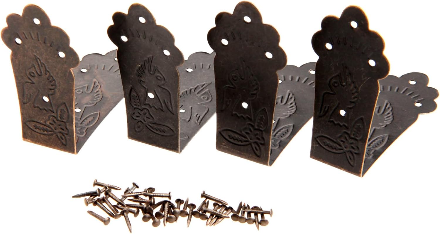 4Pcs 110x26mm Antique Embossing Decorative Chest Case Box Corner ...