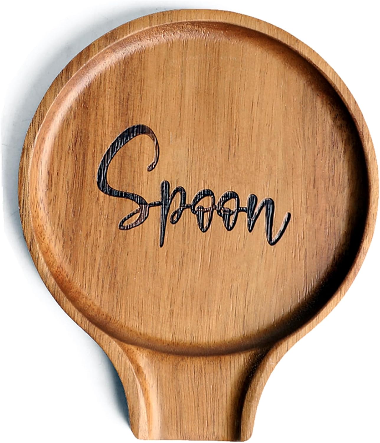 Amazon.com: LBEMEY Acacia Wood Spoon Rest For Stove Top - Smooth Round ...