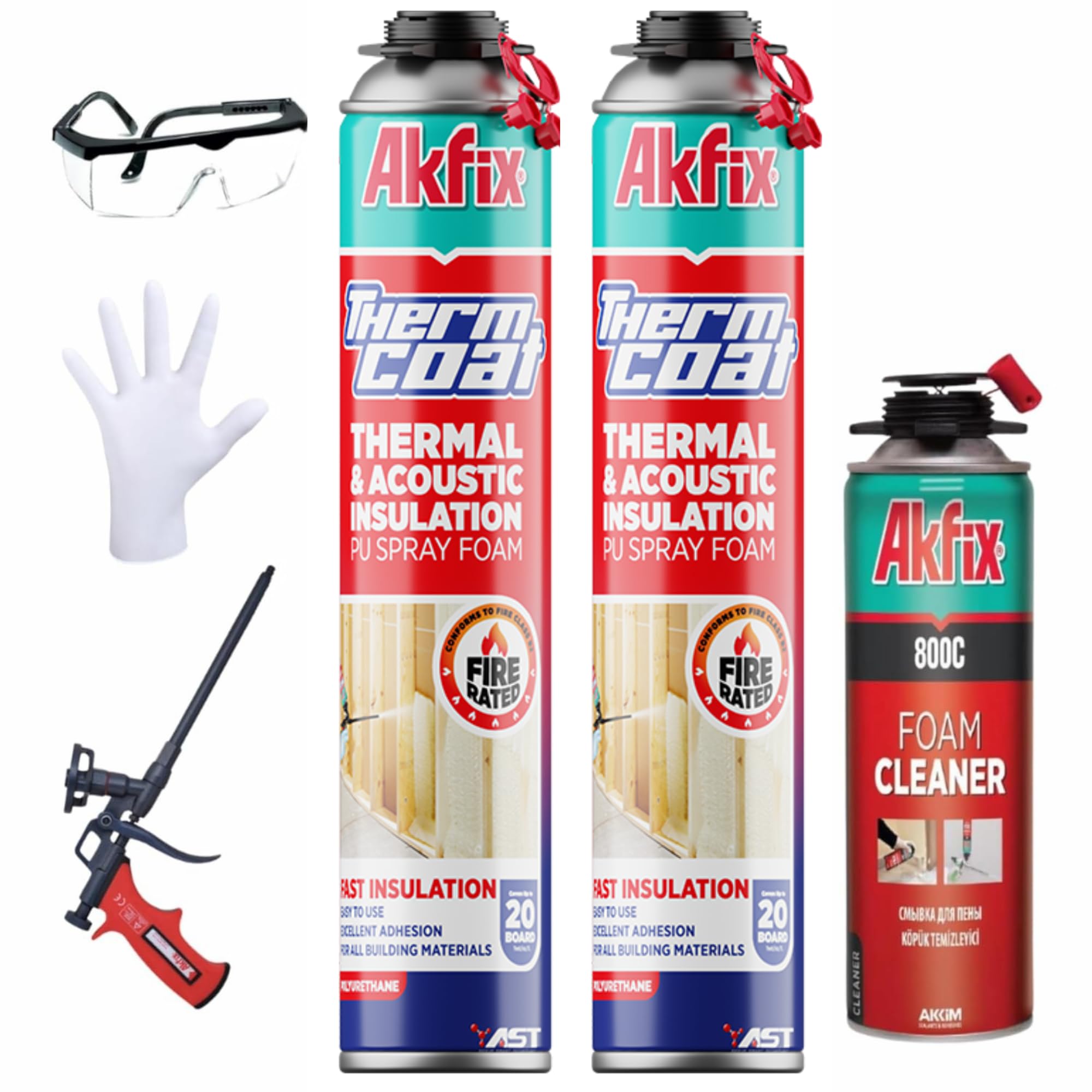 Snapklik.com : Akfix Thermcoat Fire Rated Spray Foam Insulation Kit 40 ...