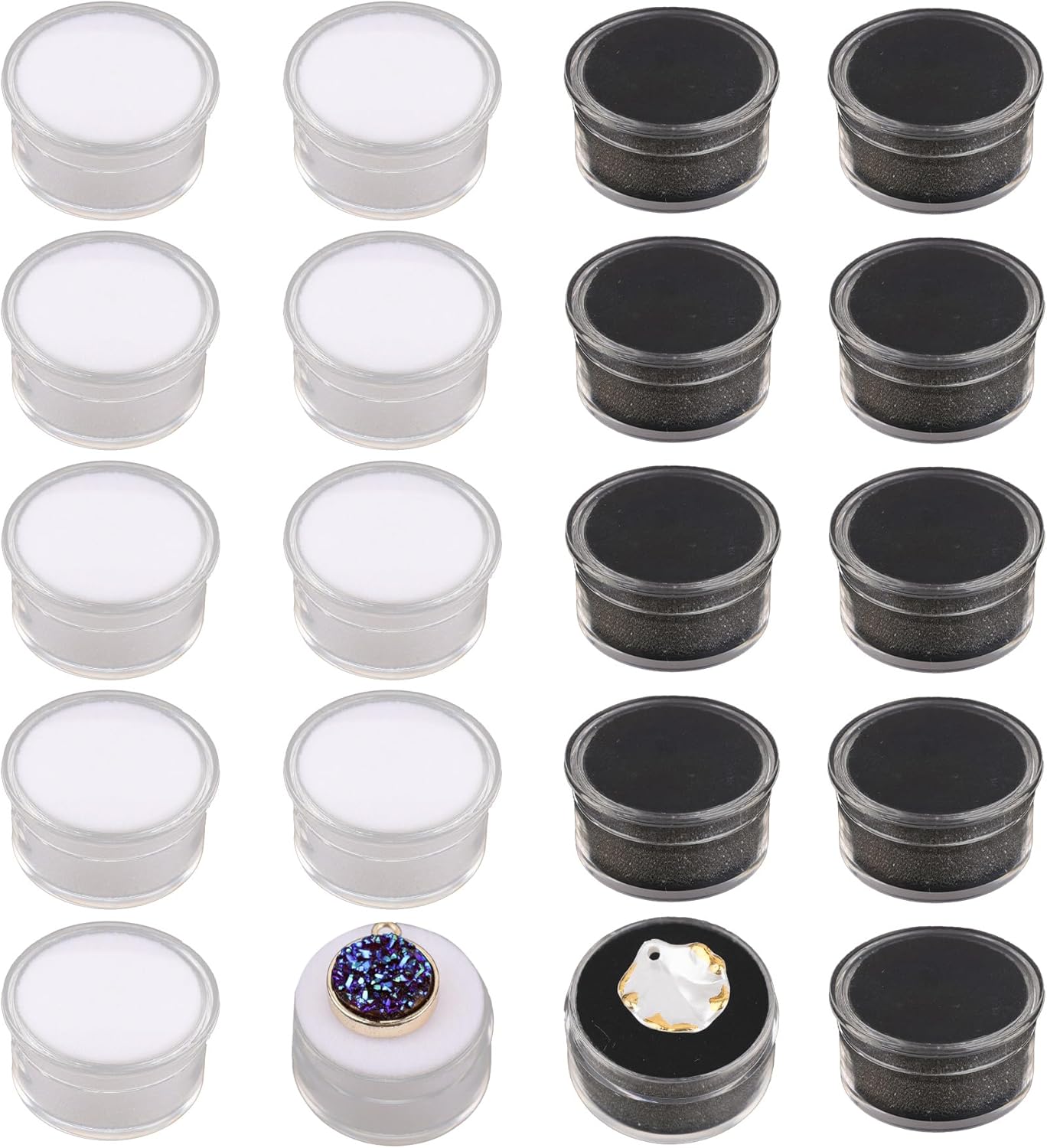 Amazon.com: Framendino, 20 Pack Mini Round Stone Jewelry Box Diamond ...