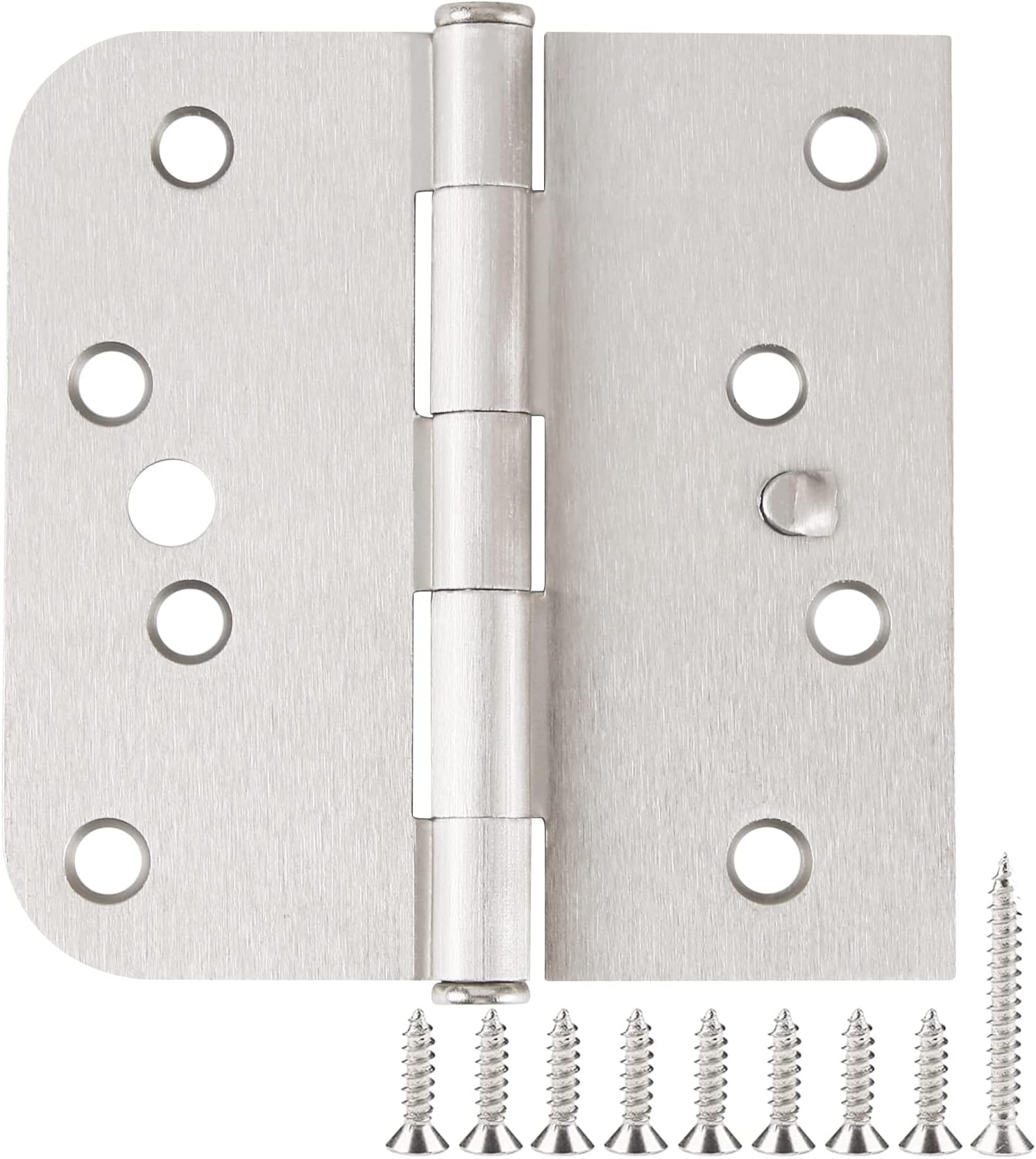 Security Door Hinges - Satin Nickel - 4 Inch with 5/8 Radius - Security ...