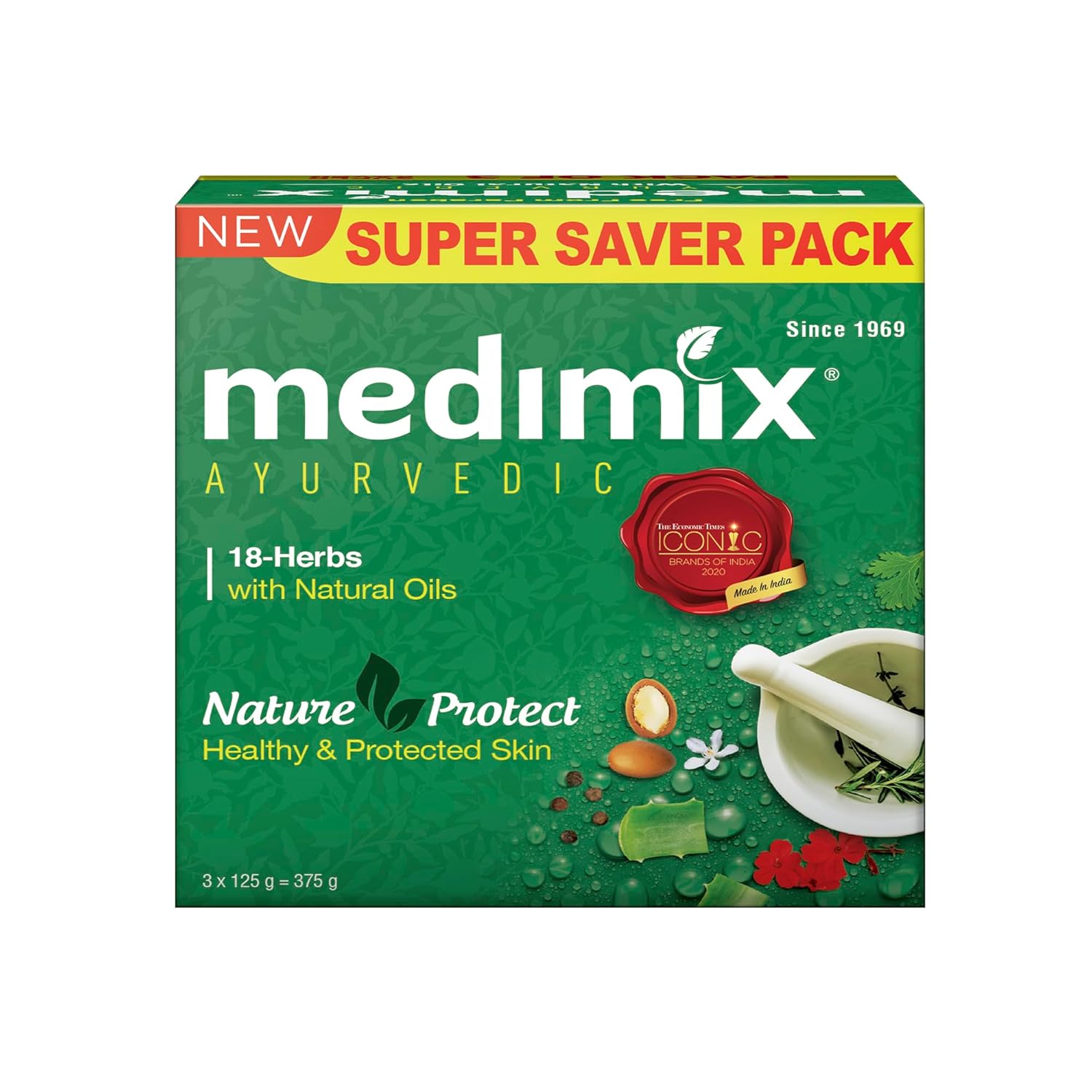 Buy Medimix Ayurvedic Classic 18 Herbs Bathing Soap 125g (Combo Pack of ...