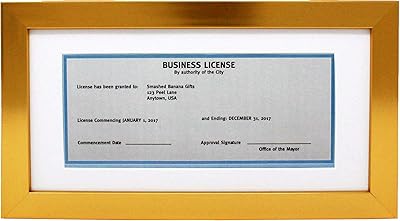 Amazon.com: CORE ART 5x10 Business License Frame in Black, Professional ...