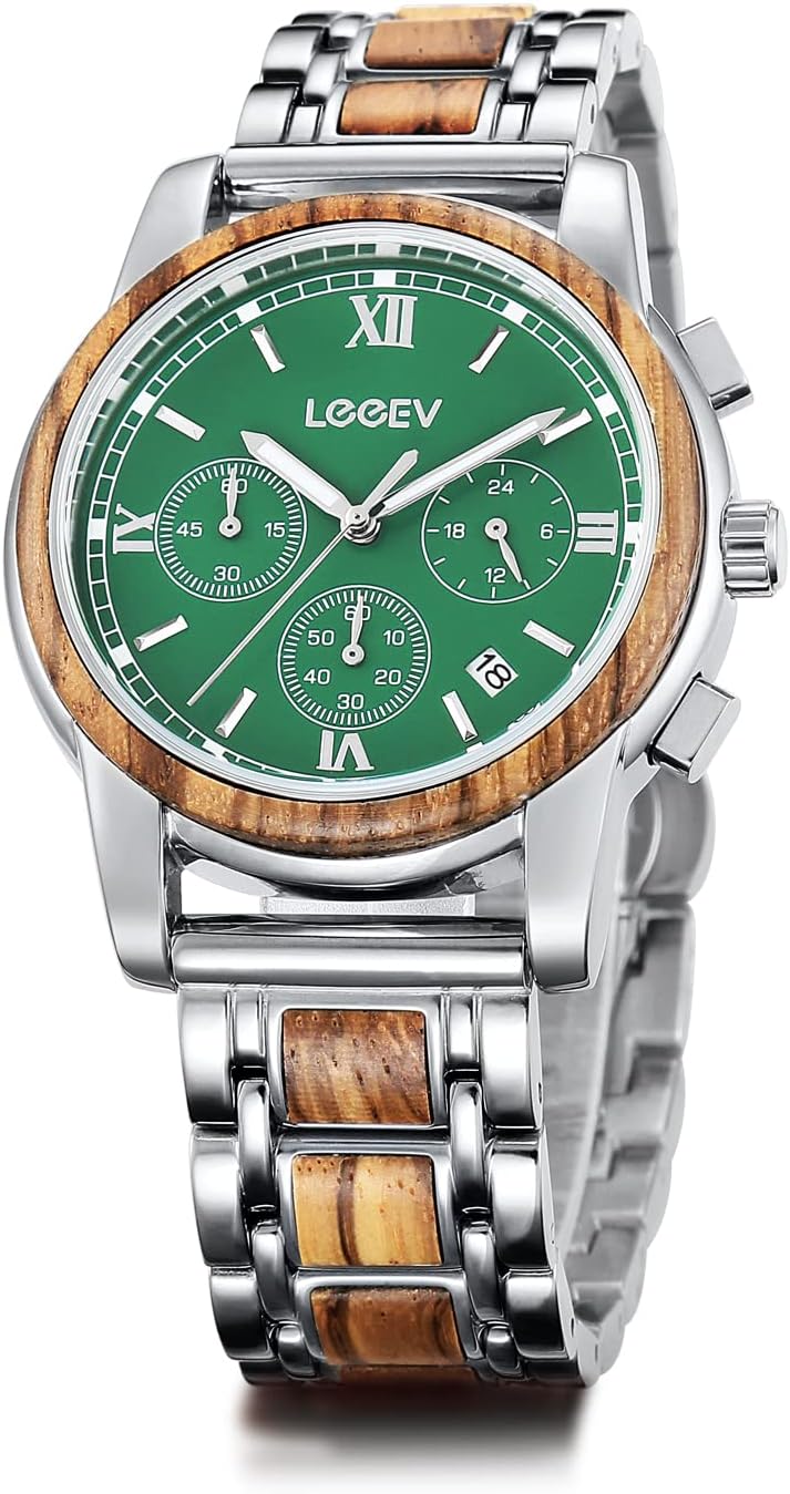 LeeEv Wooden Men Watches Luxury Stylish Watch Wood & Stainless Steel ...