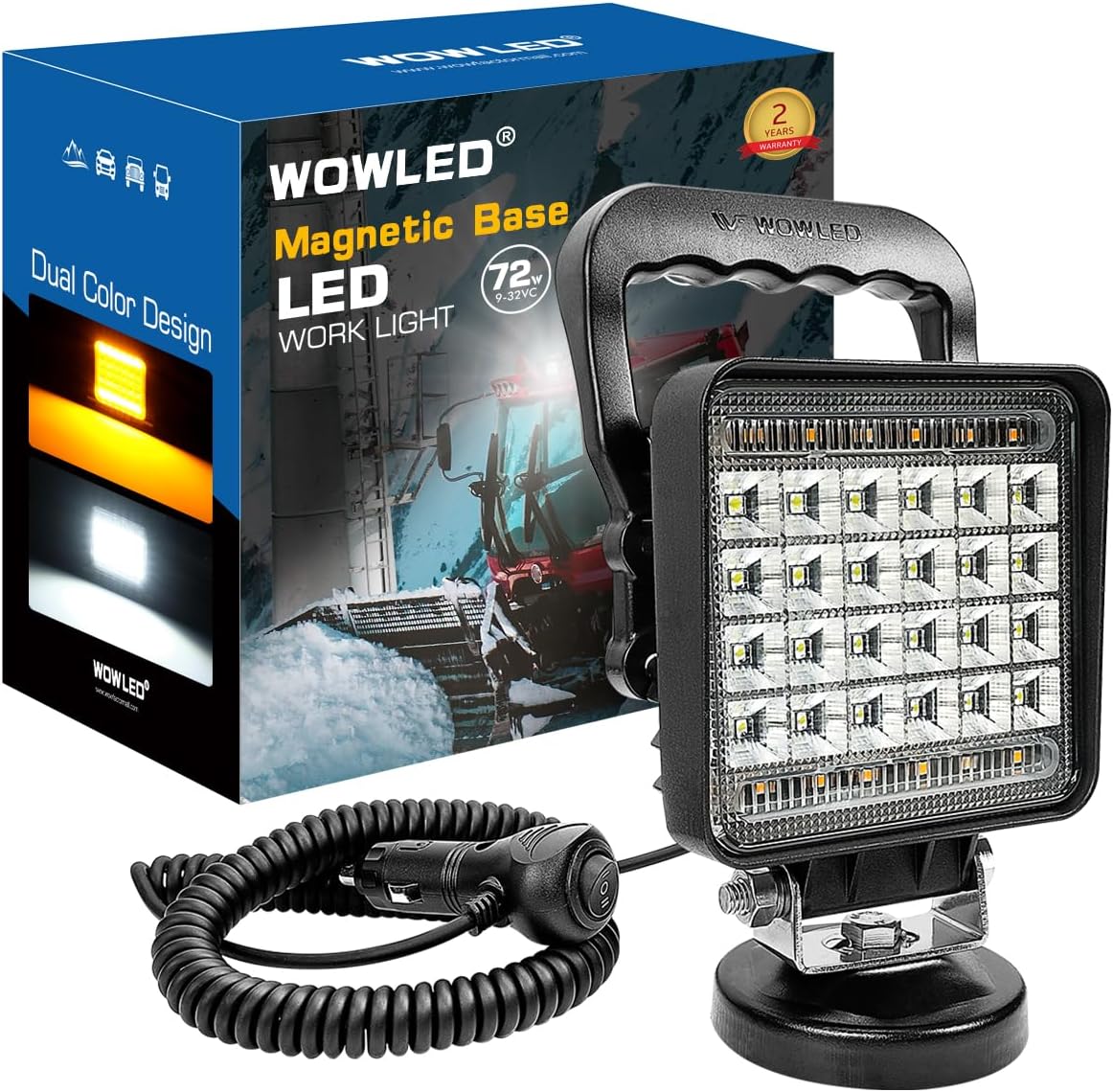 Amazon.com: WOWLED Magnetic Light Bar, Amber & White Dual Color LED ...