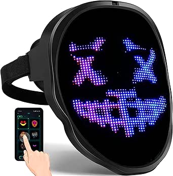 Led Face Mask with Bluetooth Programmable - Face Transforming Light Up ...