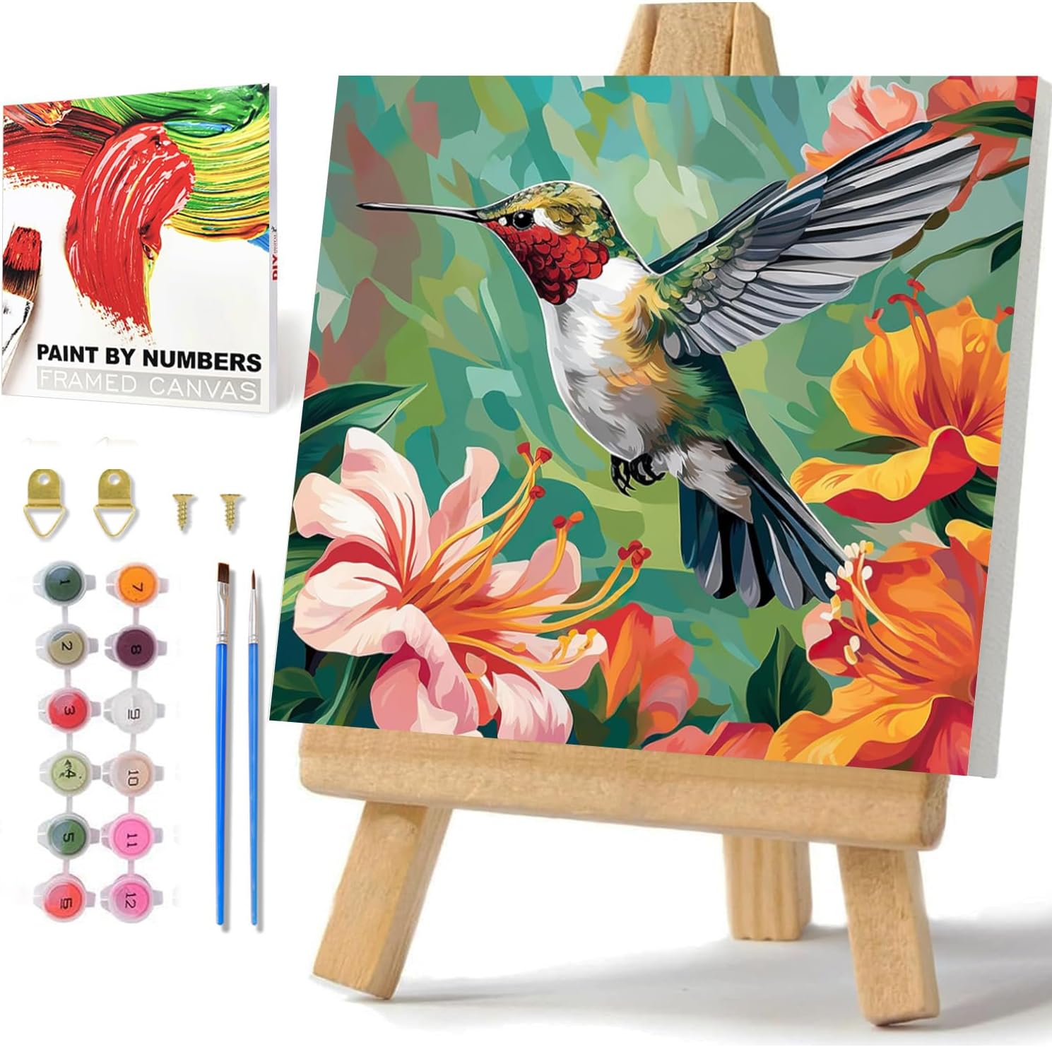 Amazon.com: hkejoi Hummingbird Paint by Numbers Kit for Adults Beginner ...