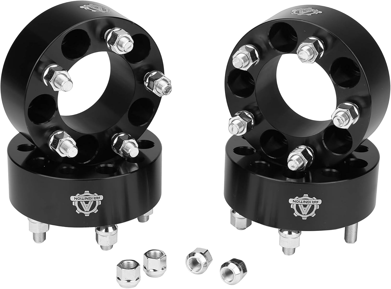 Amazon.com: Wheel Spacer Set of 4 Black - 2" Inches 5x4.5 to 54.5 Bolt ...