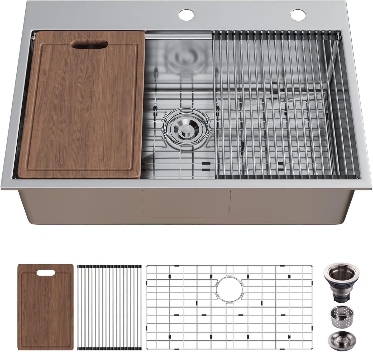 33" x 19" x 6" Deep Stainless Steel Kitchen Sink for Mobile Homes ...