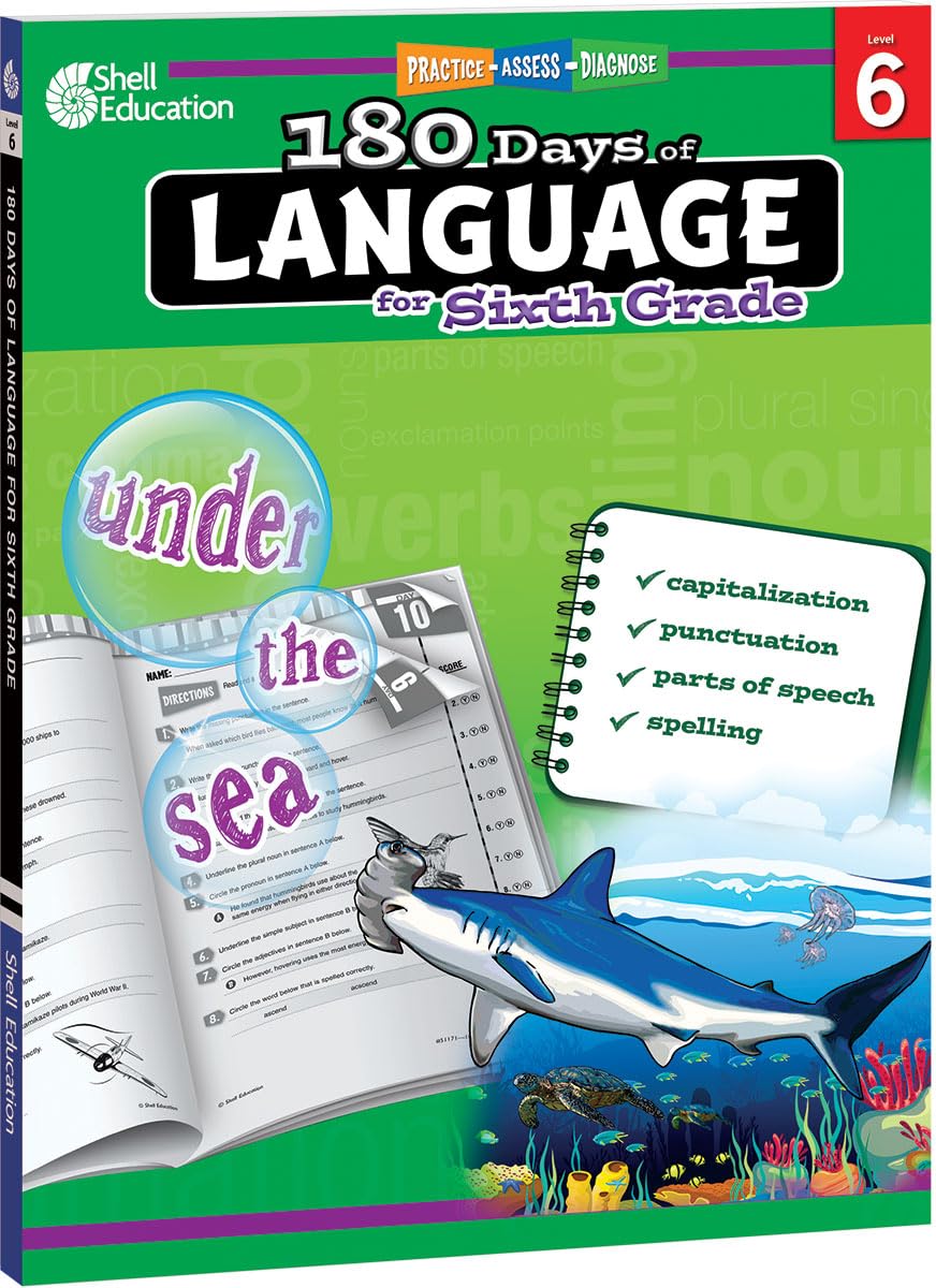 Amazon.com: 180 Days: Reading, Vocabulary/Language for 6th Grade ...