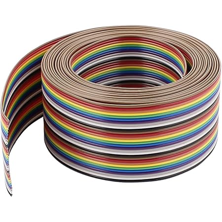 Amazon.com: Glarks 10ft / 3m 10/14/16/20 Wire Rainbow Color Flat Ribbon ...