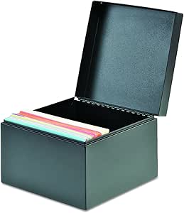 Steelmaster Steel Card File Box for 3" x 5" Index Cards, Black : Amazon ...