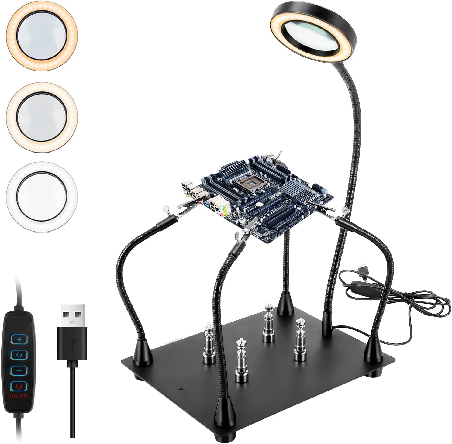 Helping Hands Soldering Station, Welding Third Hand Tool with 6X ...