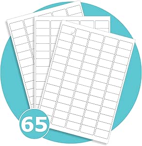 Triplast 10 x Multipurpose A4 Label Sheets - 65 Labels per Sheet (38 x ...