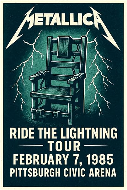 Amazon.com: Posters Forever Metallica Poster, Ride the Lightning Tour ...